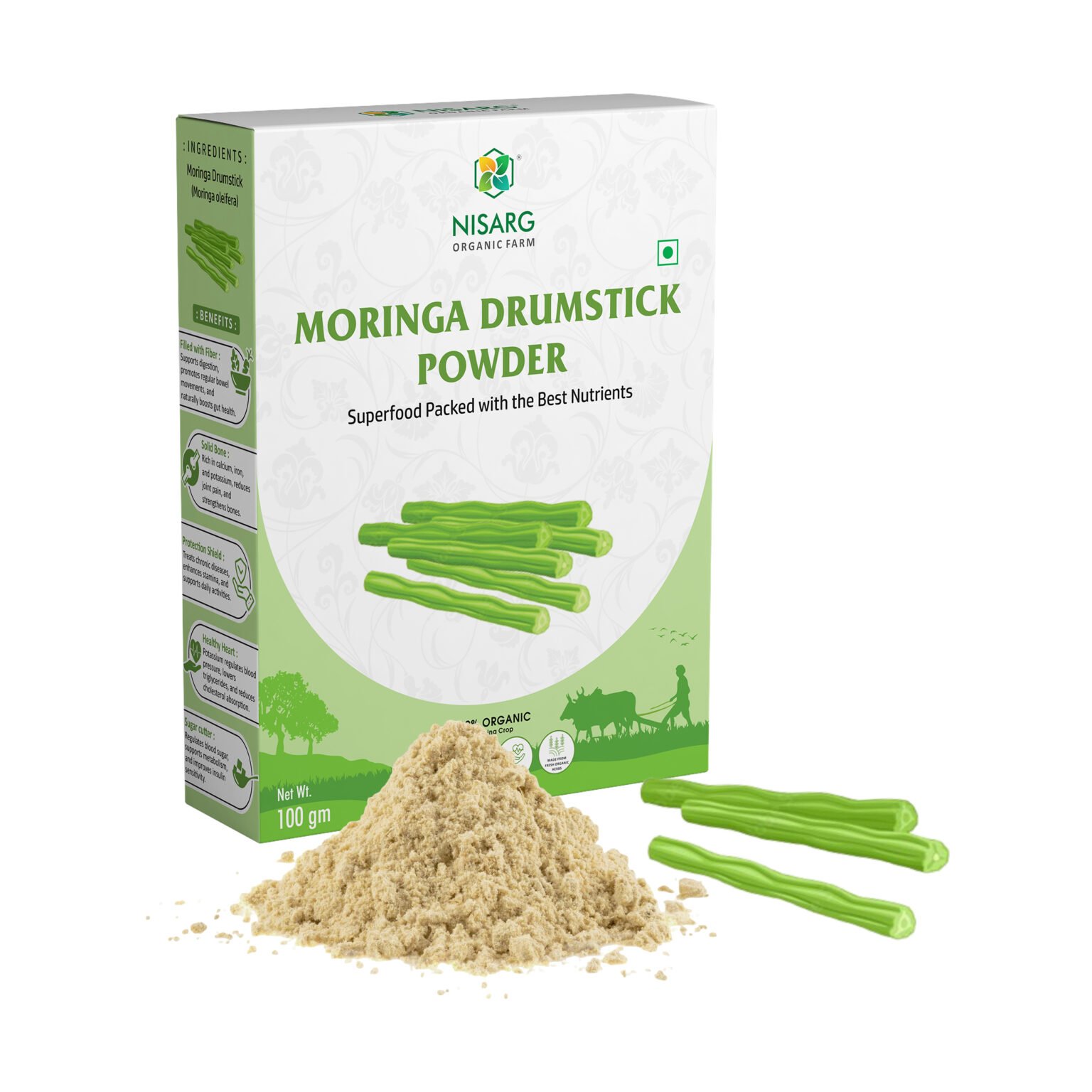 Organic Moringa Drumstick Powder | 100% Natural - onestall